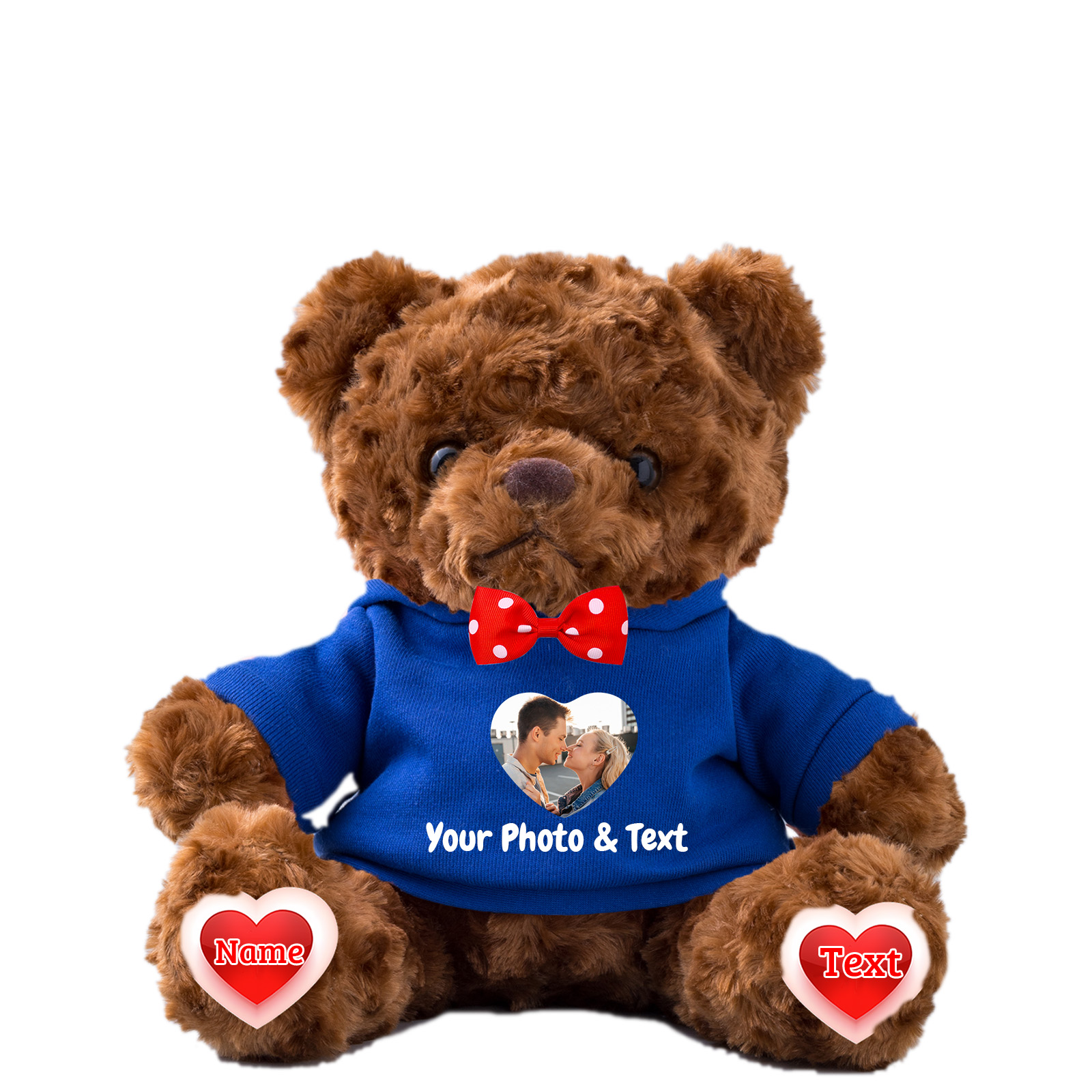 Customized Gifts Stuffed Bear Plush with Personalized Photo Text ...