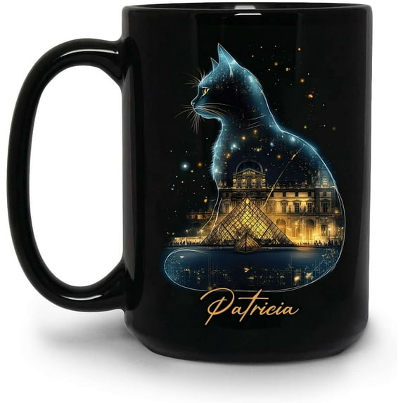 Customized Glowing Coffee Mug, Paris Cityscape Cup, Personalized Name ...