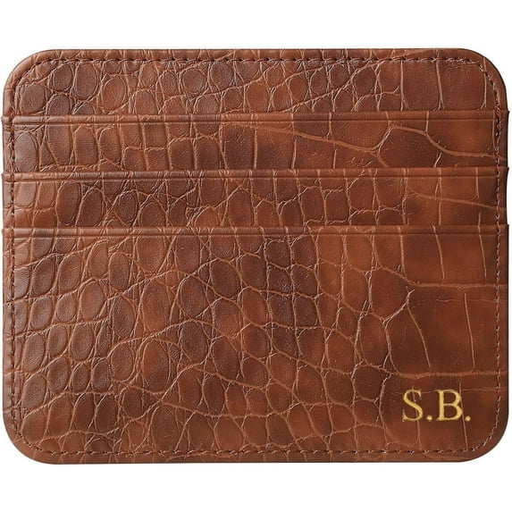 Customized Gold Silver Initial letters Credit Card Holder Wallet, PU ...