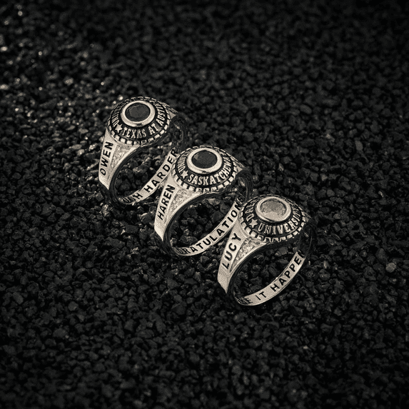 Customized Halo Name Engraved High School Classic Class Ring ...