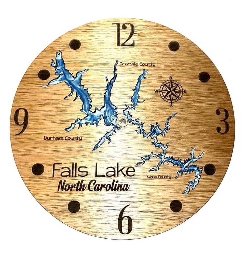 Customized Handmade Wall Clock, River or Lake Map of your choice ...