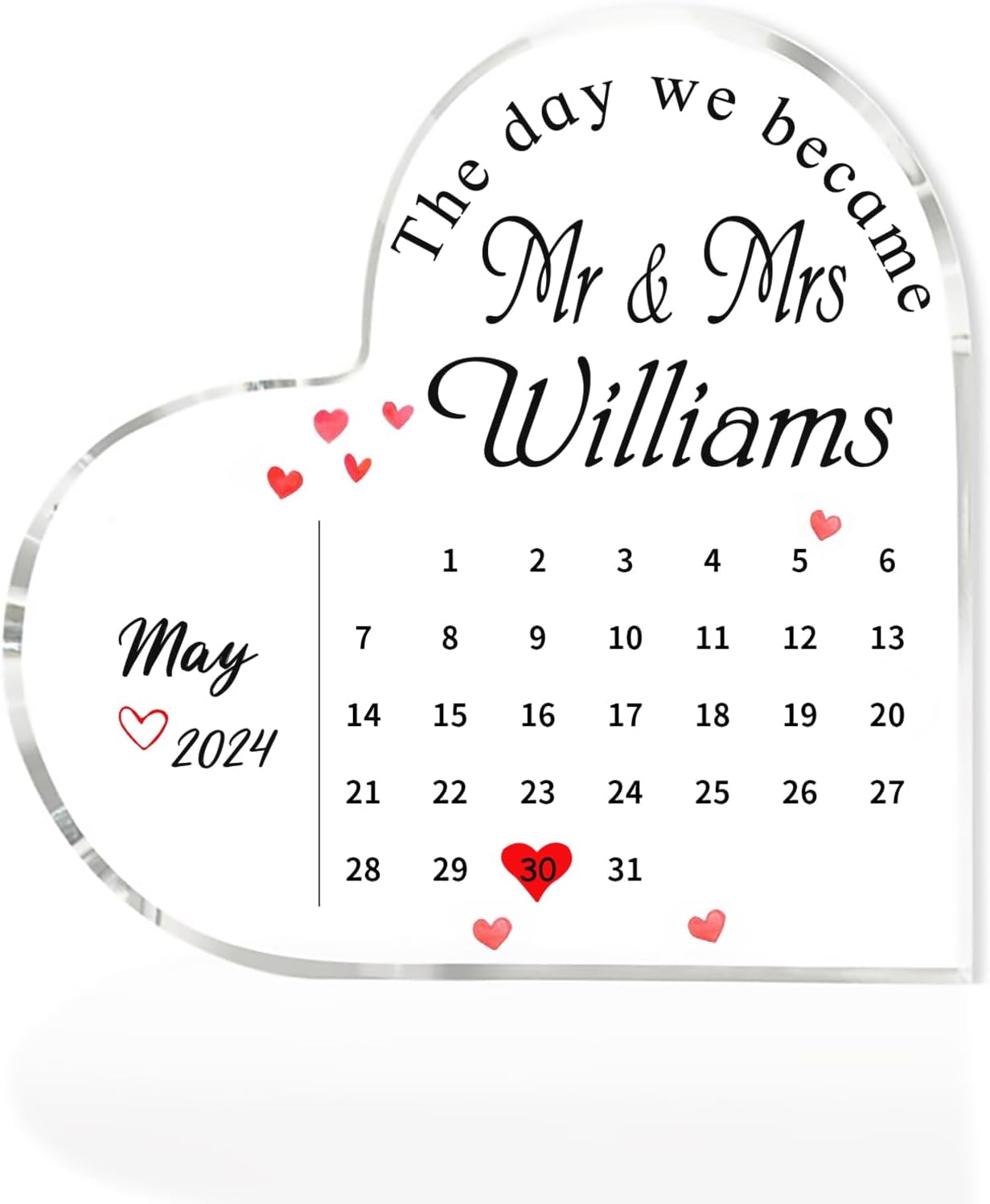 Customized Heart Acrylic Plaques for Couple: Gifts for Wife Husband ...