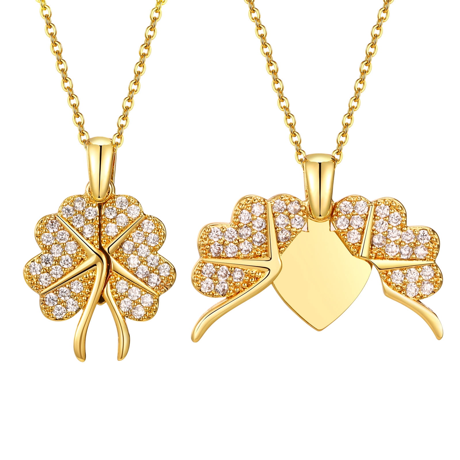 Customized Heart Locket Necklace with Cubic Zirconia, Openable CZ ...