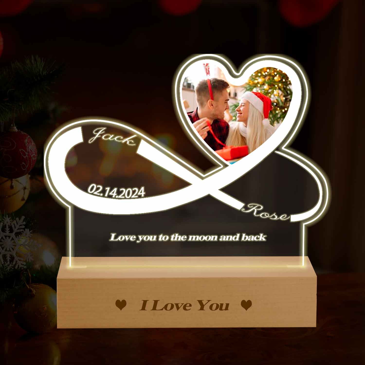 Customized Heart-Shaped Acrylic Plaque with Photos, Personalized Photo ...