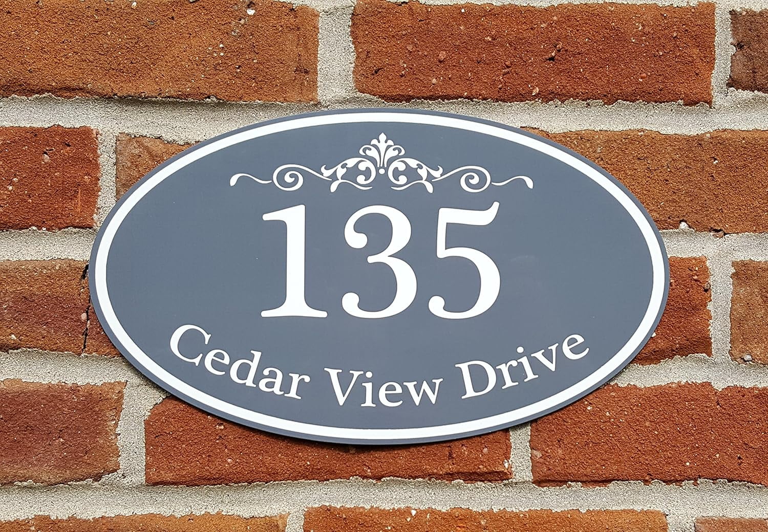 Customized Home Address Sign, Aluminum 12" x 7" Oval House Number ...