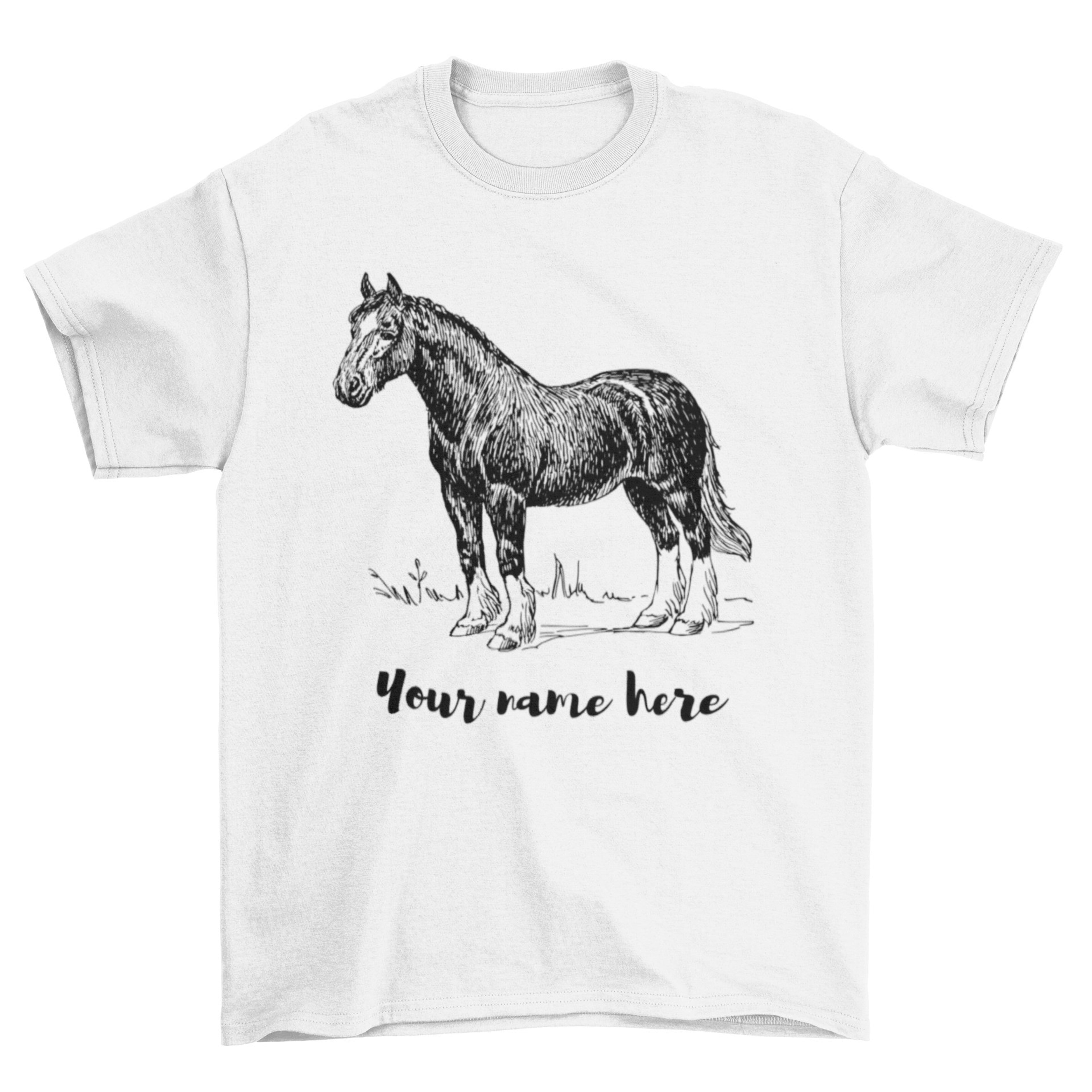 Customized Horse Drawing Shirt | Custom Horse Handwriting Name ...
