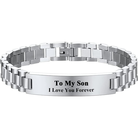 Customized ID Bracelets for Men, Stainless Steel Cuban Chain Bracelets ...
