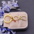 Customized Infinity Heart Keyring Custom Name Birthstone Stainless ...