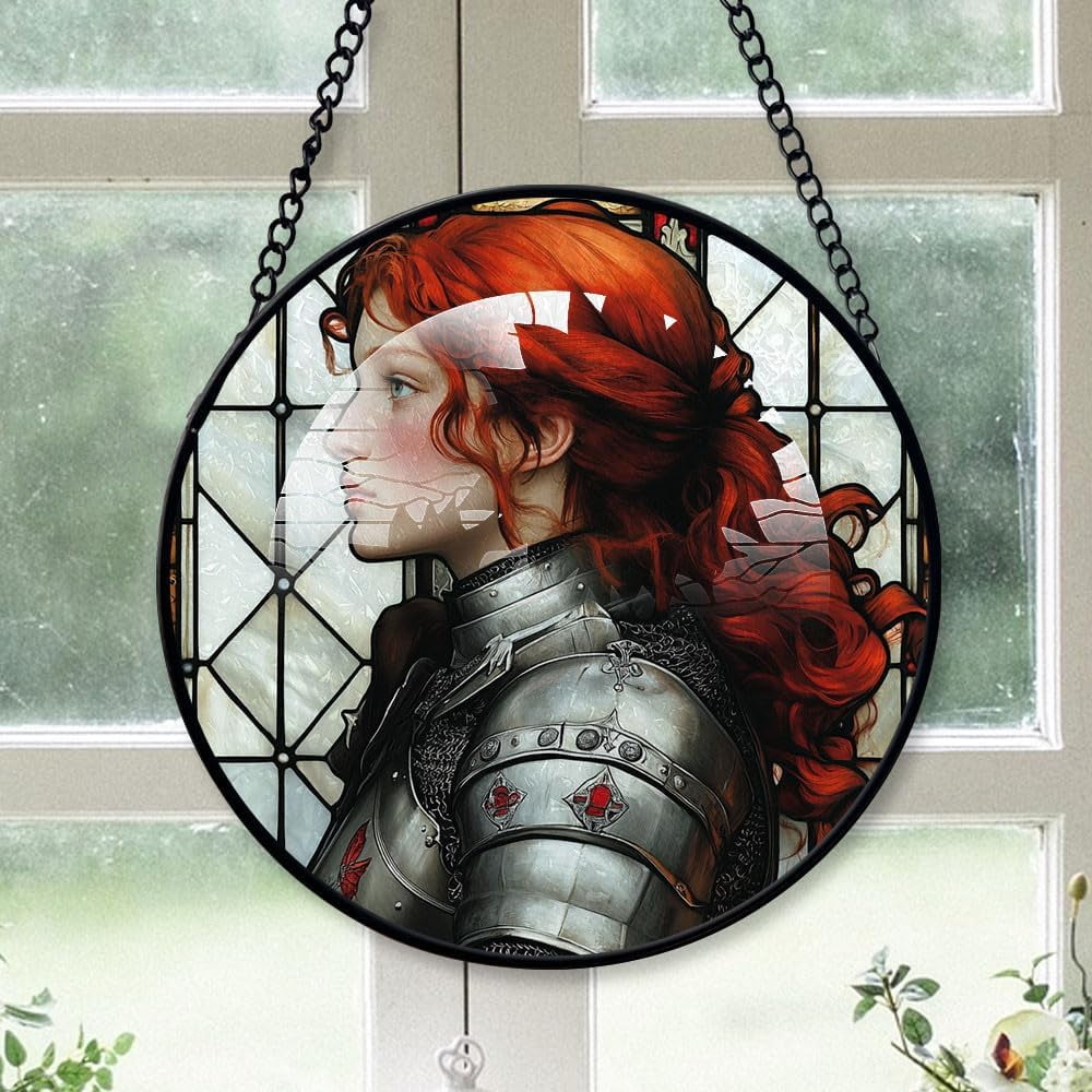 Customized Joan of Arc Stained Glass, Joan of Arc Suncatchers, Joan of ...