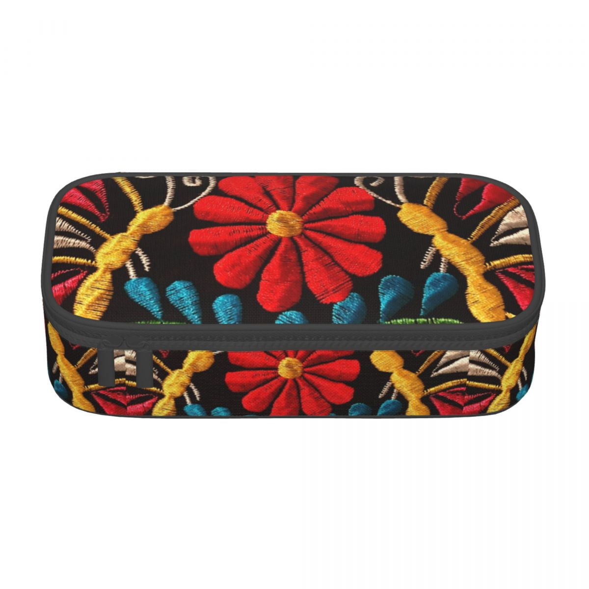 Customized Kawaii Mexican Flowers Art Pencil Case for Big Capacity ...