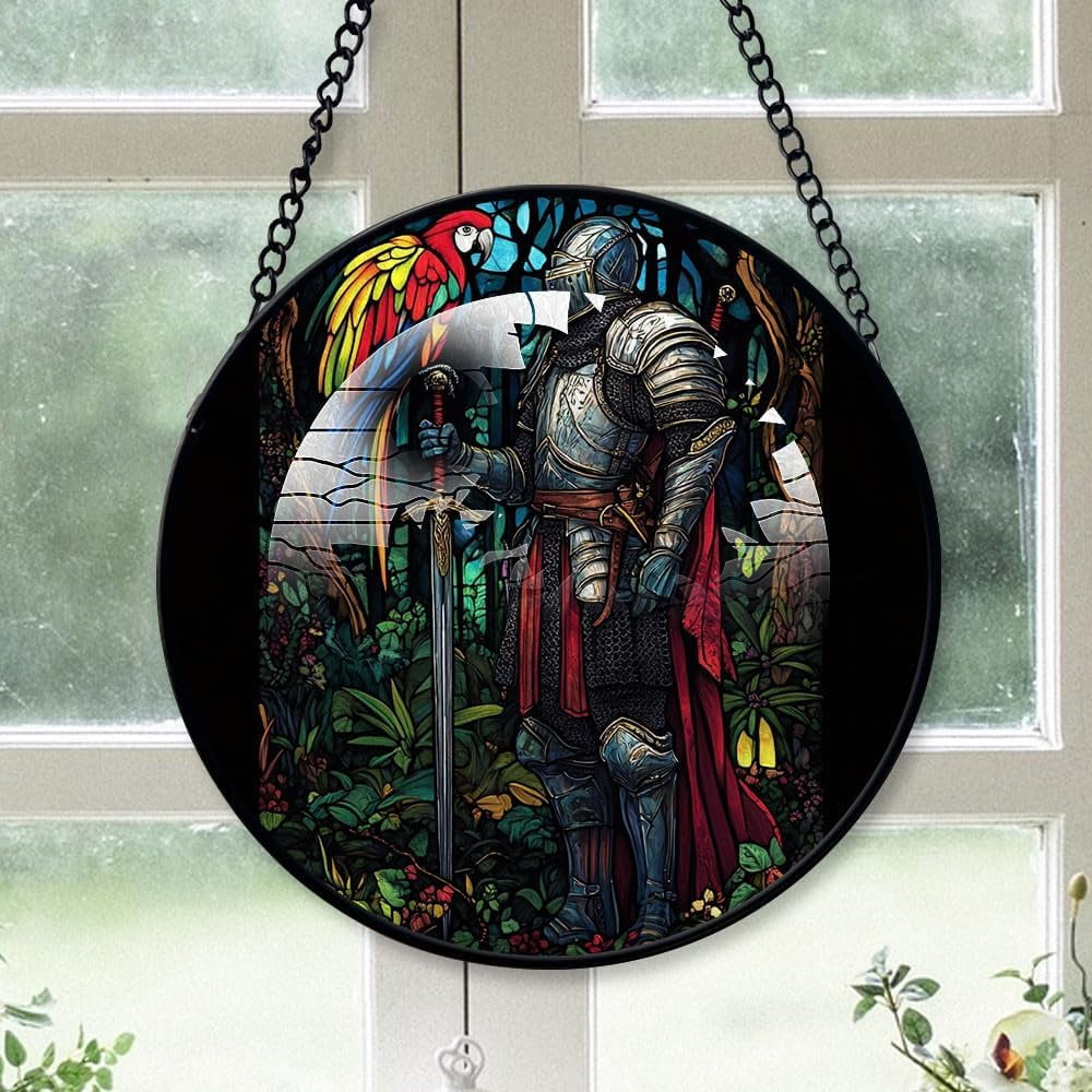 Customized Knight Suncatcher Stained Glass, Knight Gifts for Women for ...