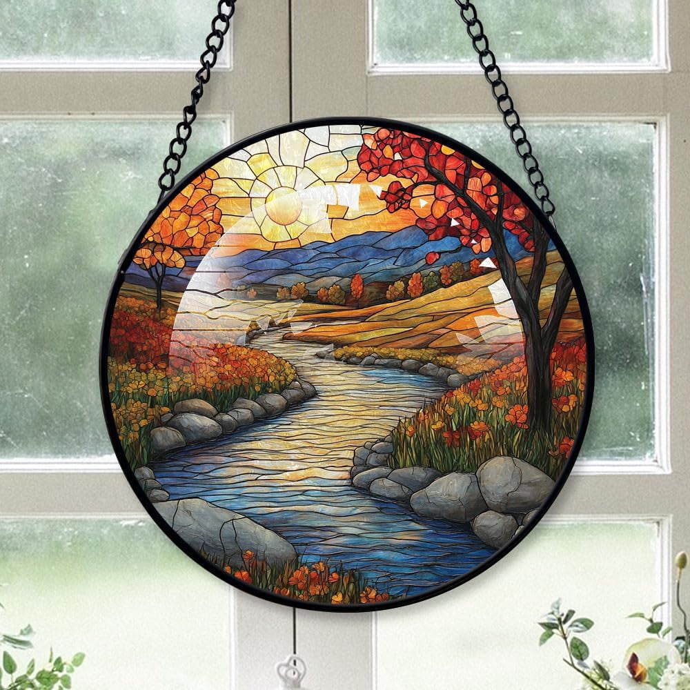 Customized Landscape Stained Glass, Landscape Suncatchers, Landscape ...