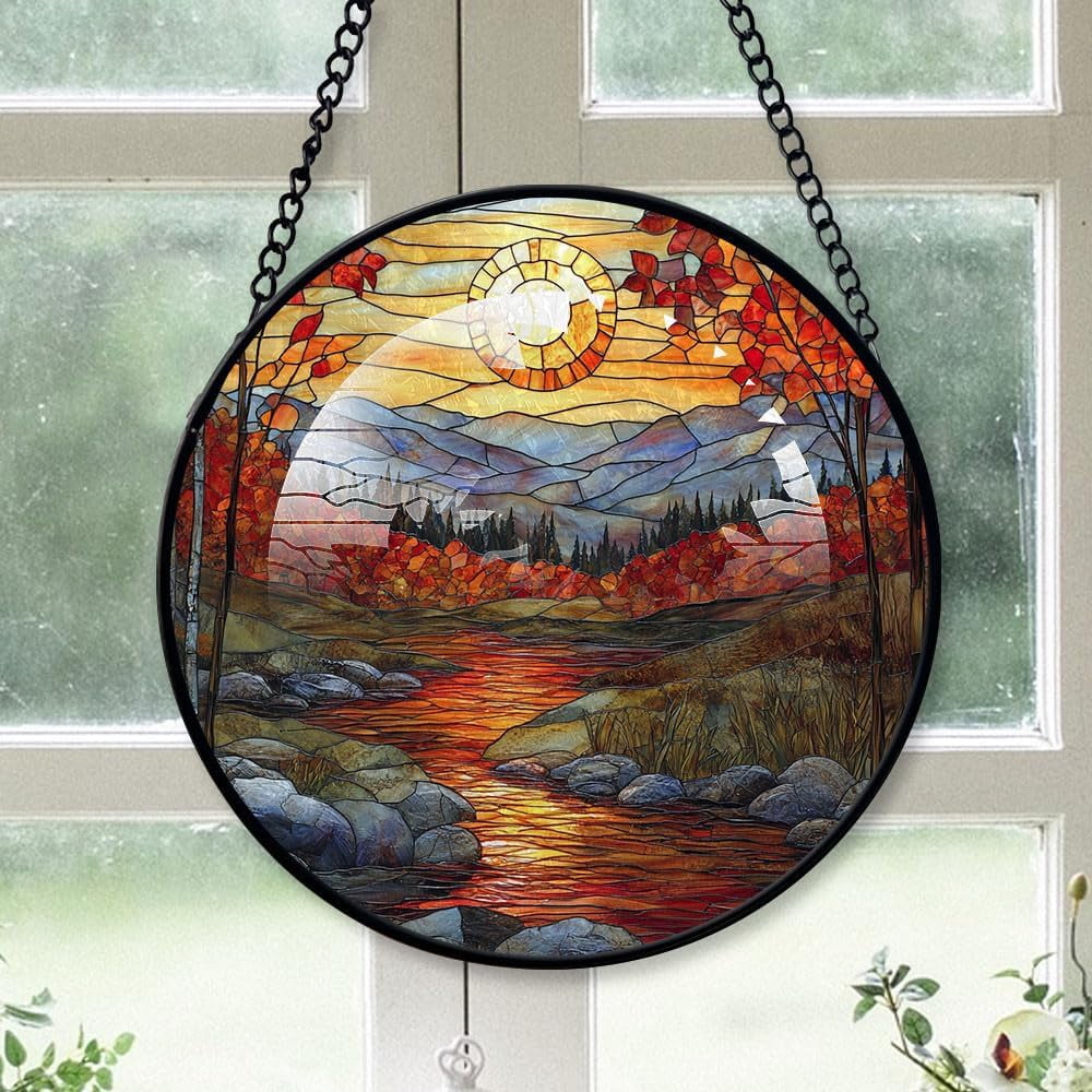 Customized Landscape Stained Glass, Landscape Suncatchers, Landscape ...