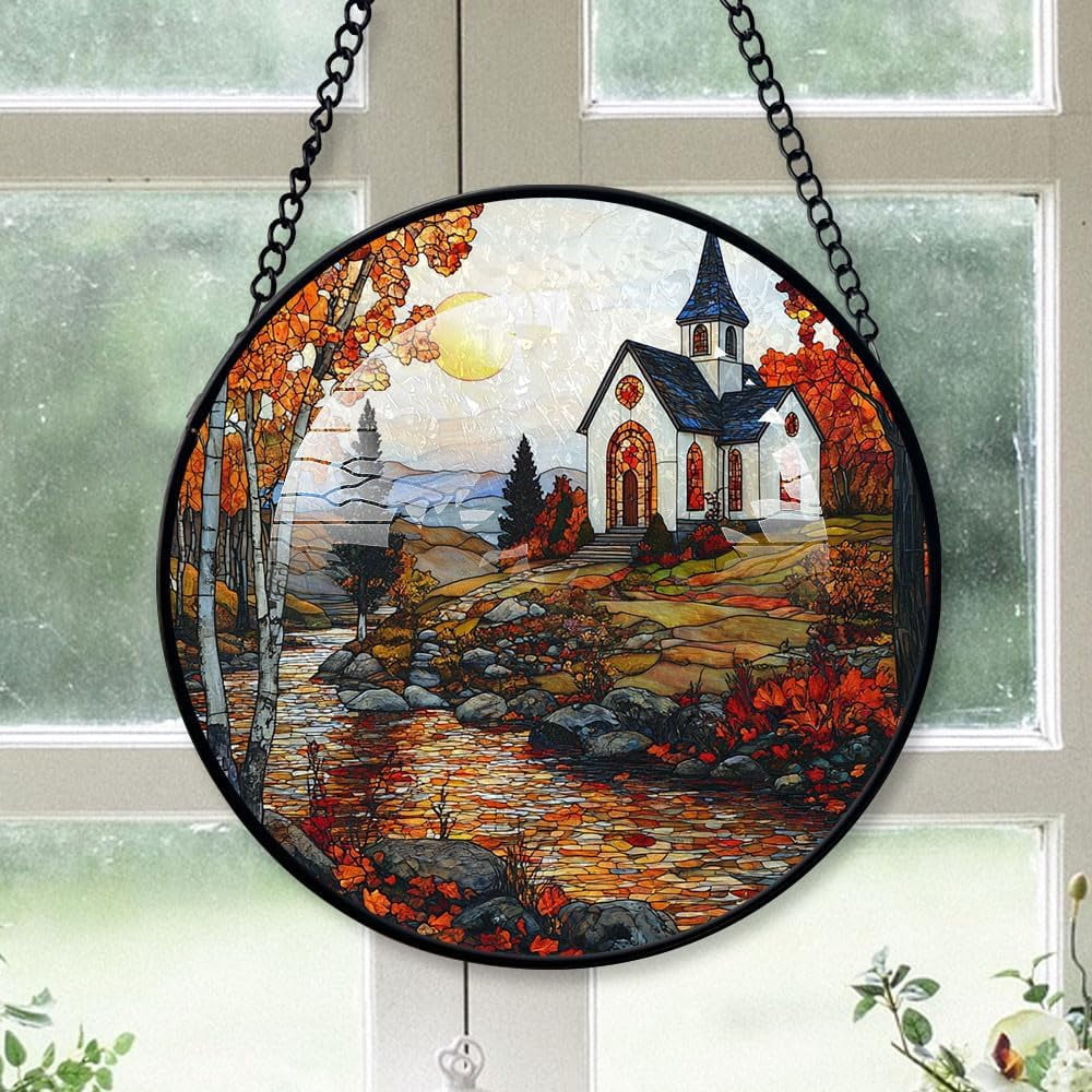 Customized Landscape Stained Glass, Landscape Suncatchers, Landscape ...