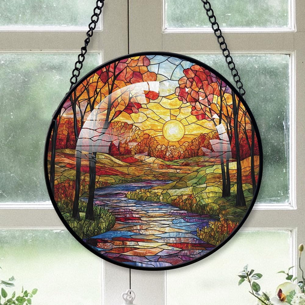 Customized Landscape Stained Glass, Landscape Suncatchers, Landscape ...
