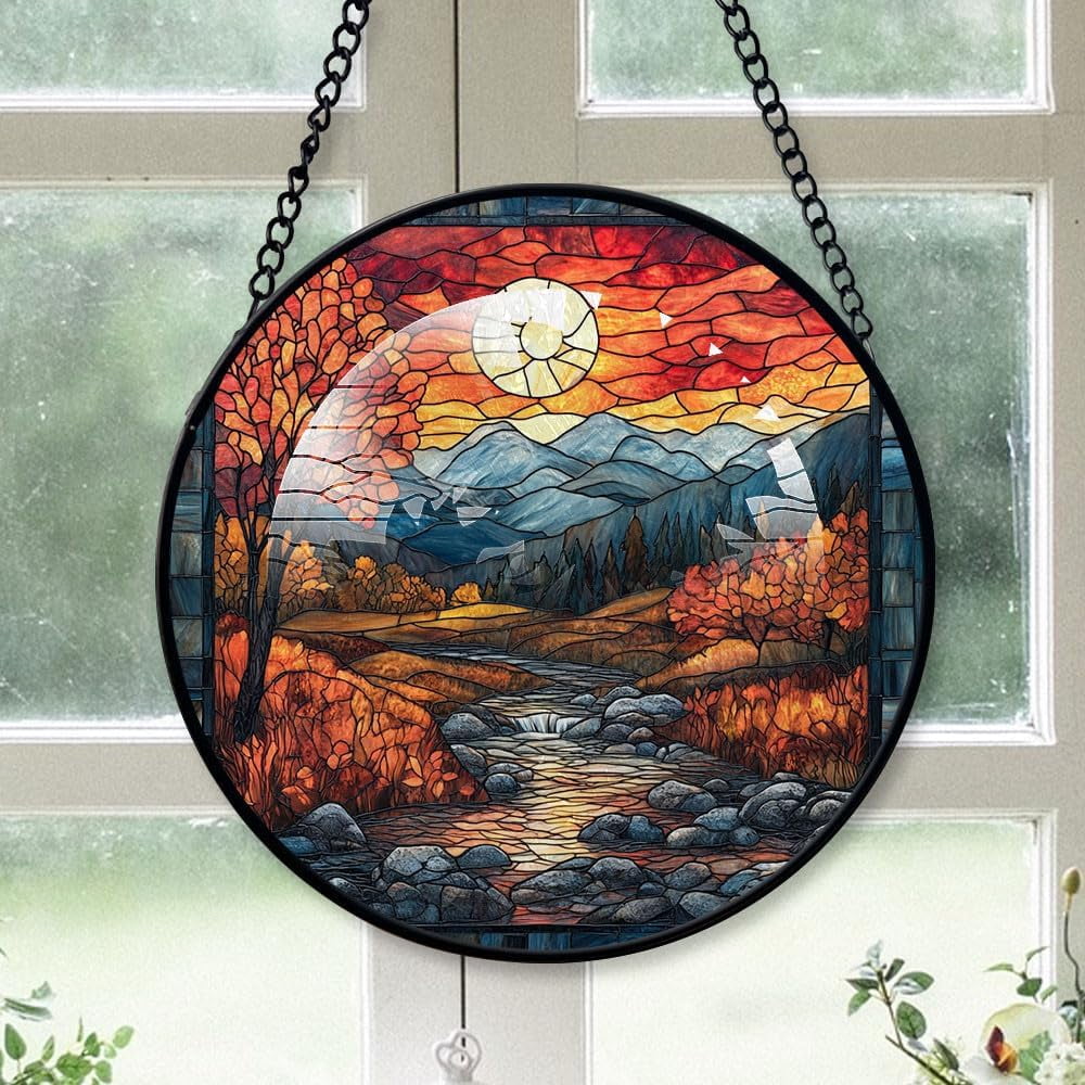 Customized Landscape Suncatcher Stained Glass, Landscape Gifts for ...