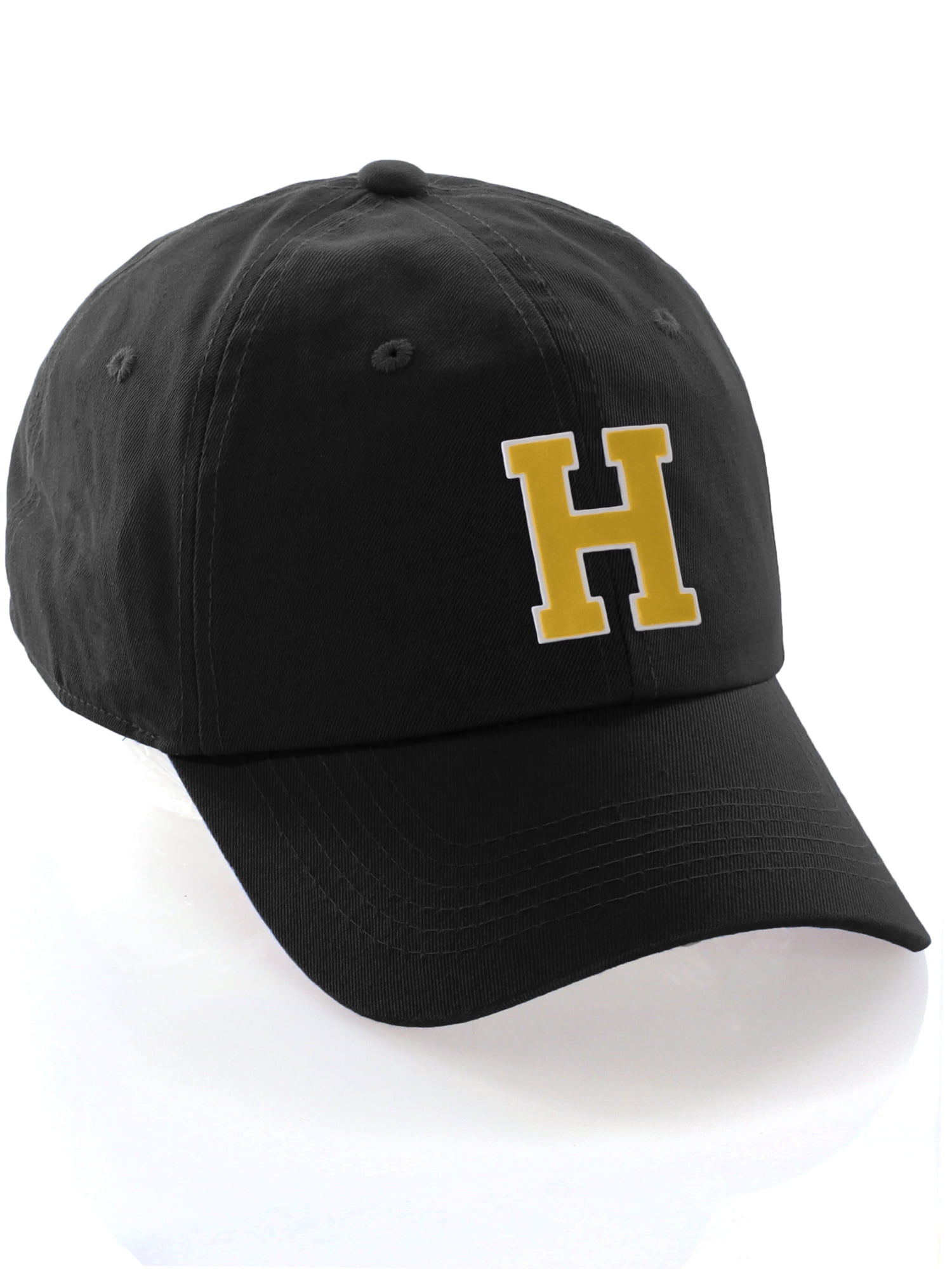 Customized Letter Intial Baseball Hat A to Z Team Colors, Black Cap ...