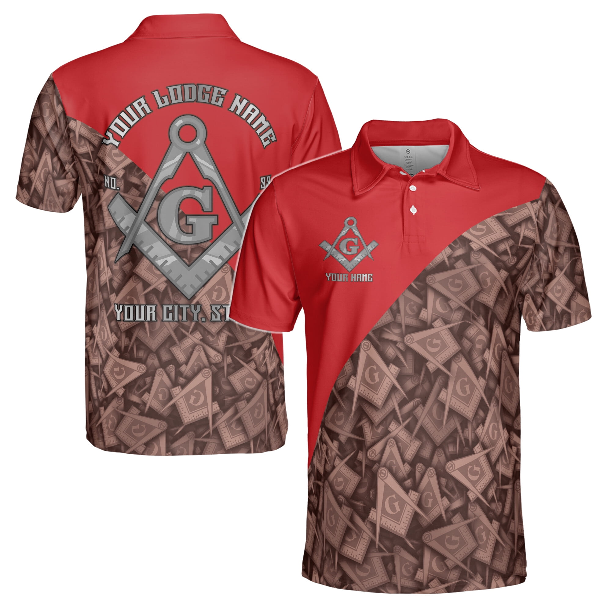 Customized Masonry Master Mason Multi-color Men's Polo Shirt S-5XL ...