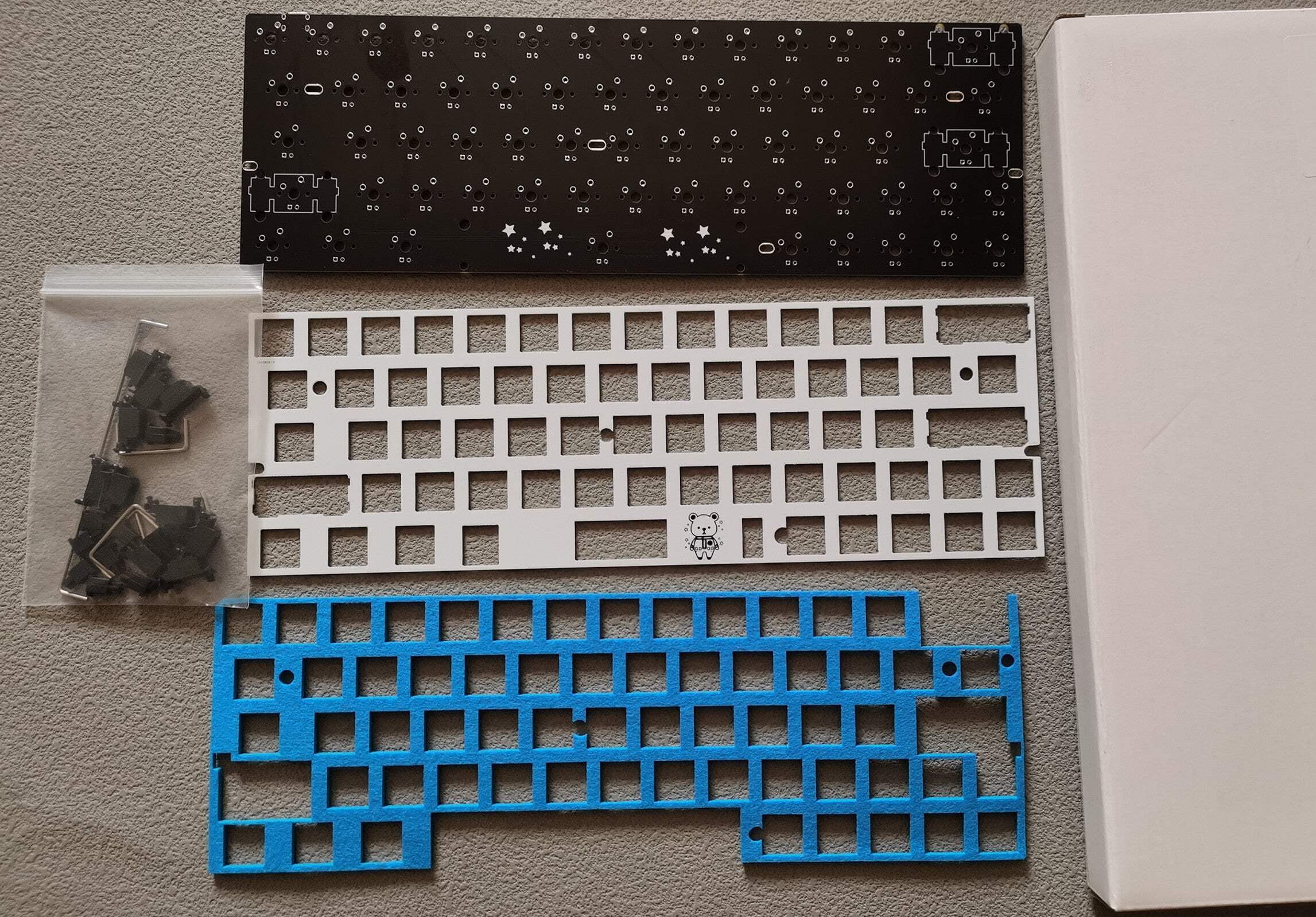 Customized Mechanical Keyboard Kit Left 64 Glass Fiber Positioning ...