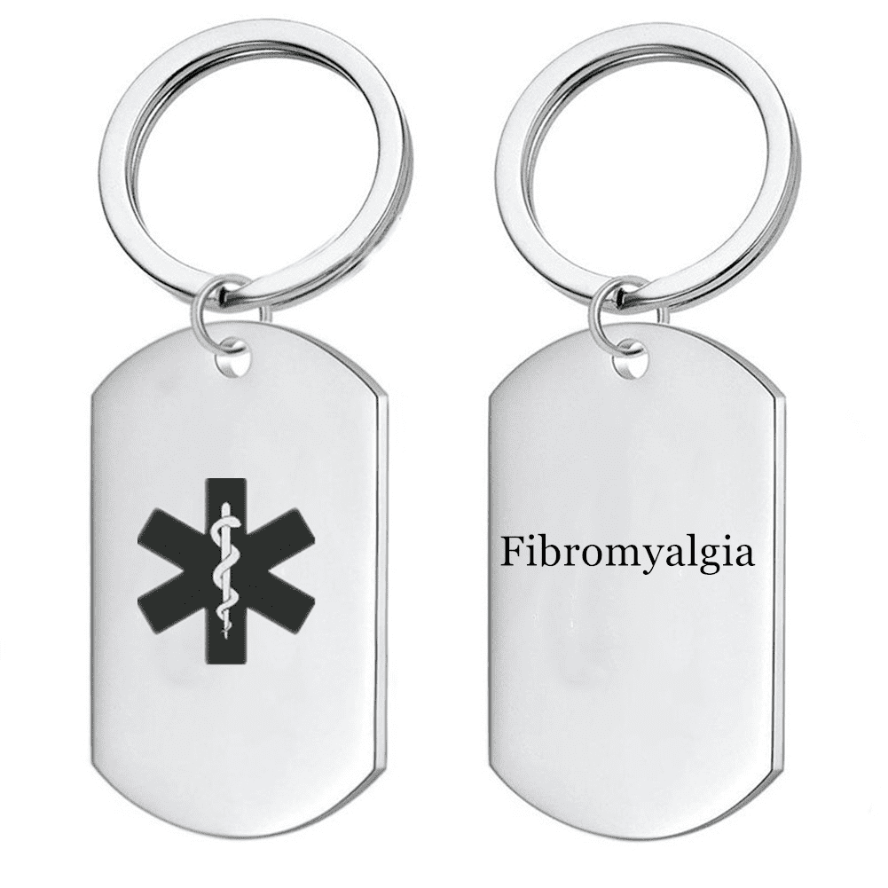 Customized Medical Alert ID Fibromyalgia Awareness Keychain ...