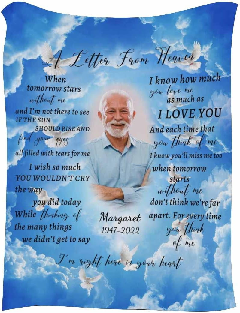 Customized Memorial Blanket with Photo, I'm in Your Heart Throw Blanket ...