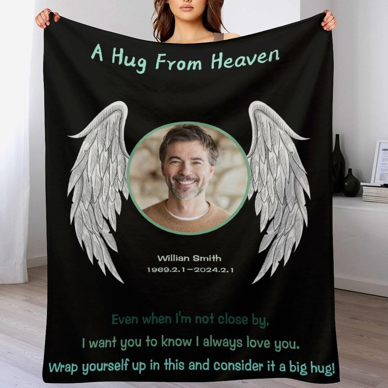 Customized Memorial Blankets with Photos for Loss of Mother Dad Grandma ...
