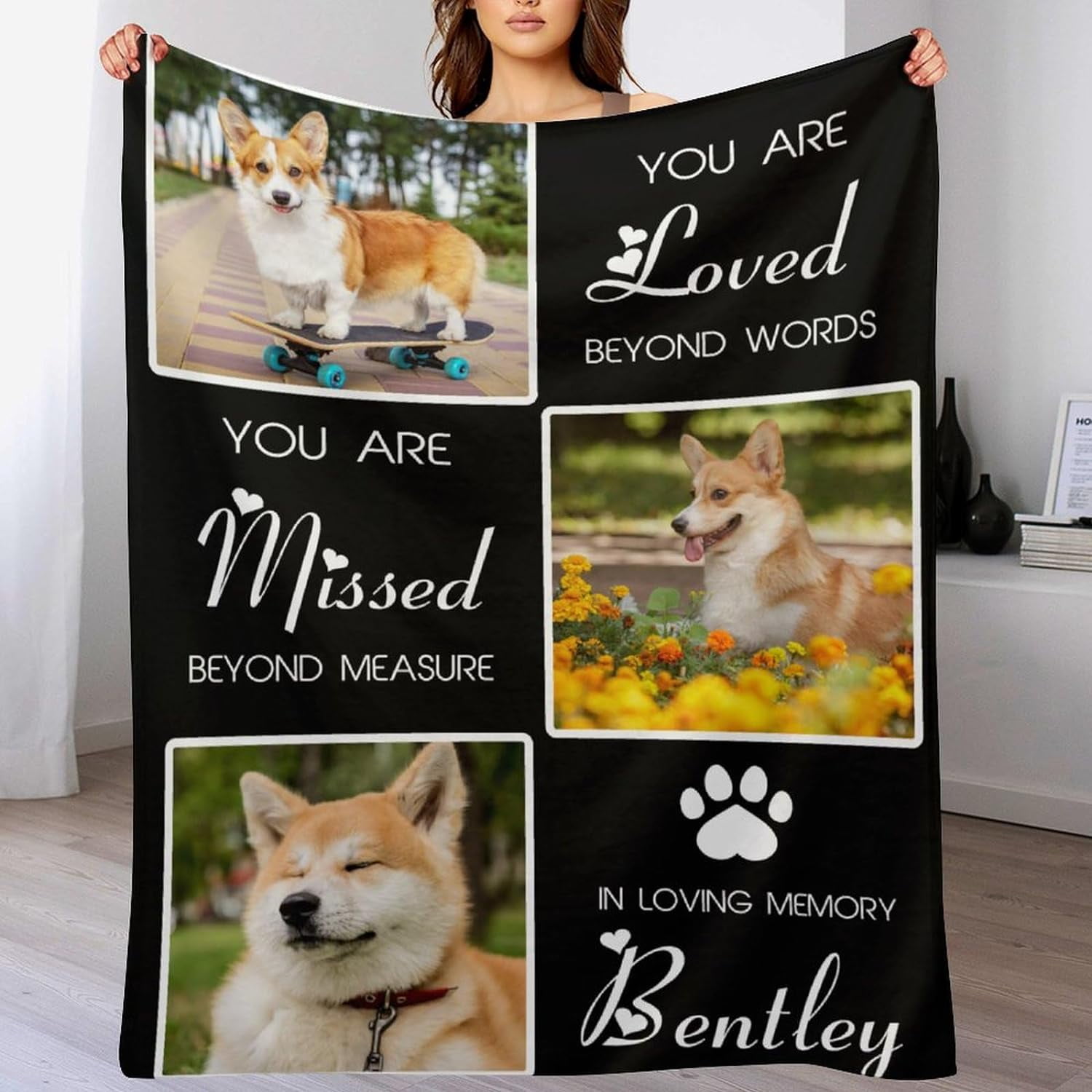 Customized Memorial Blankets with Photos for Loss of Mother Dad Grandma ...