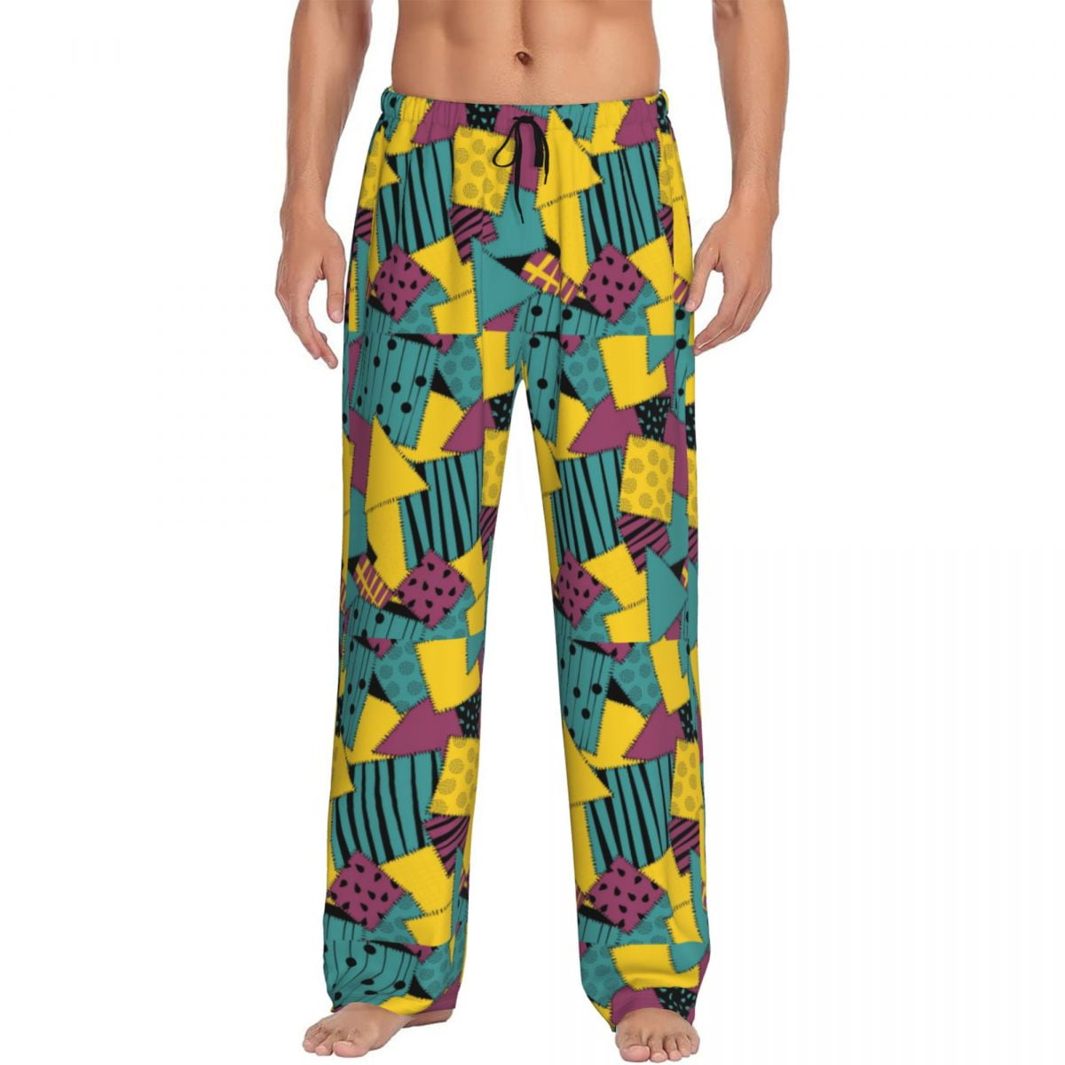 Customized Men's Scary Movie Tim Burton Halloween Skull Pajama Pants ...