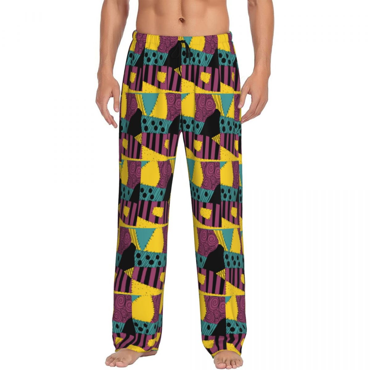 Customized Men's Scary Movie Tim Burton Halloween Skull Pajama Pants ...