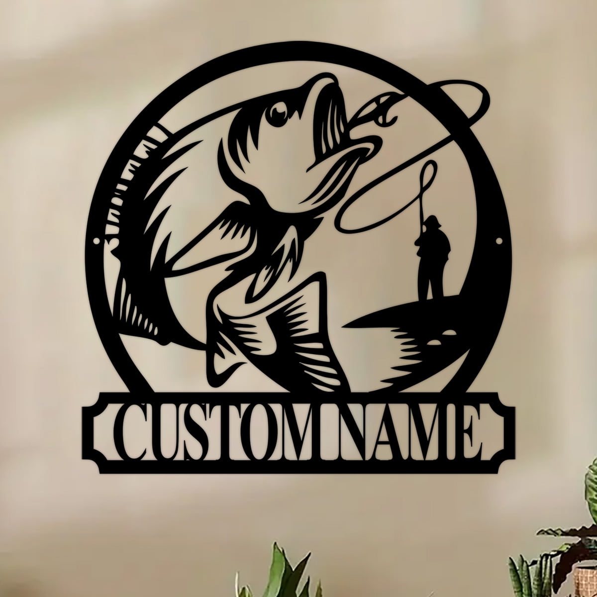 Customized Metal Bass Fishing Wall Art - Personalized Farmhouse Decor ...