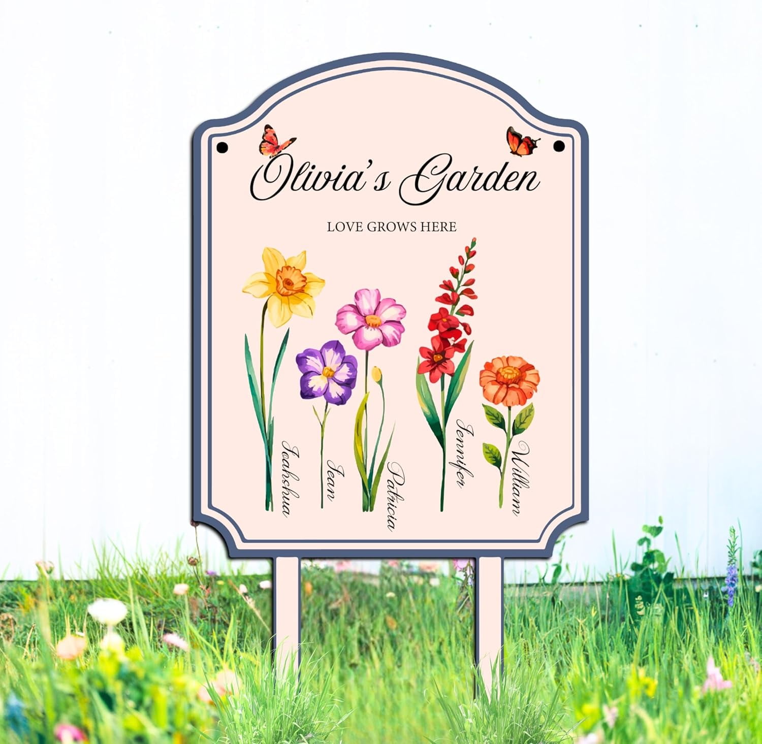 Customized Metal Garden Sign, Personalized Flower Name Sign, Custom ...