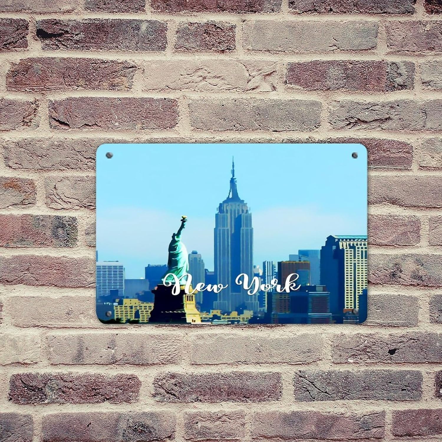 Customized Metal Plaque Skyline New York City Landscape Signs USA ...