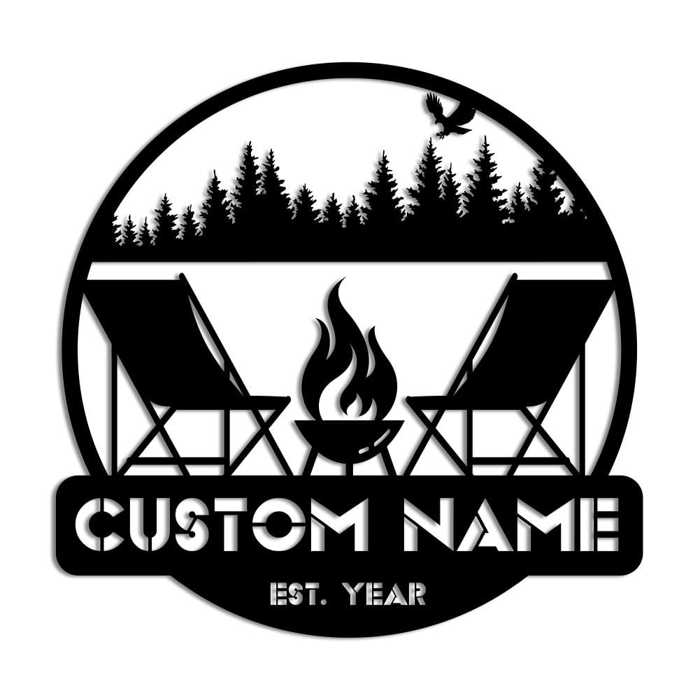 Customized Metal Signs Camp Decor Outdoor,Personalized Camping Signs ...