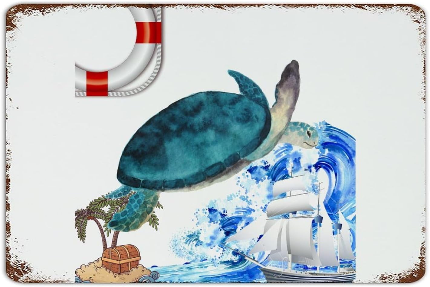 Customized Metal Signs Outdoor Ocean Beach Nautical Theme Underwater ...