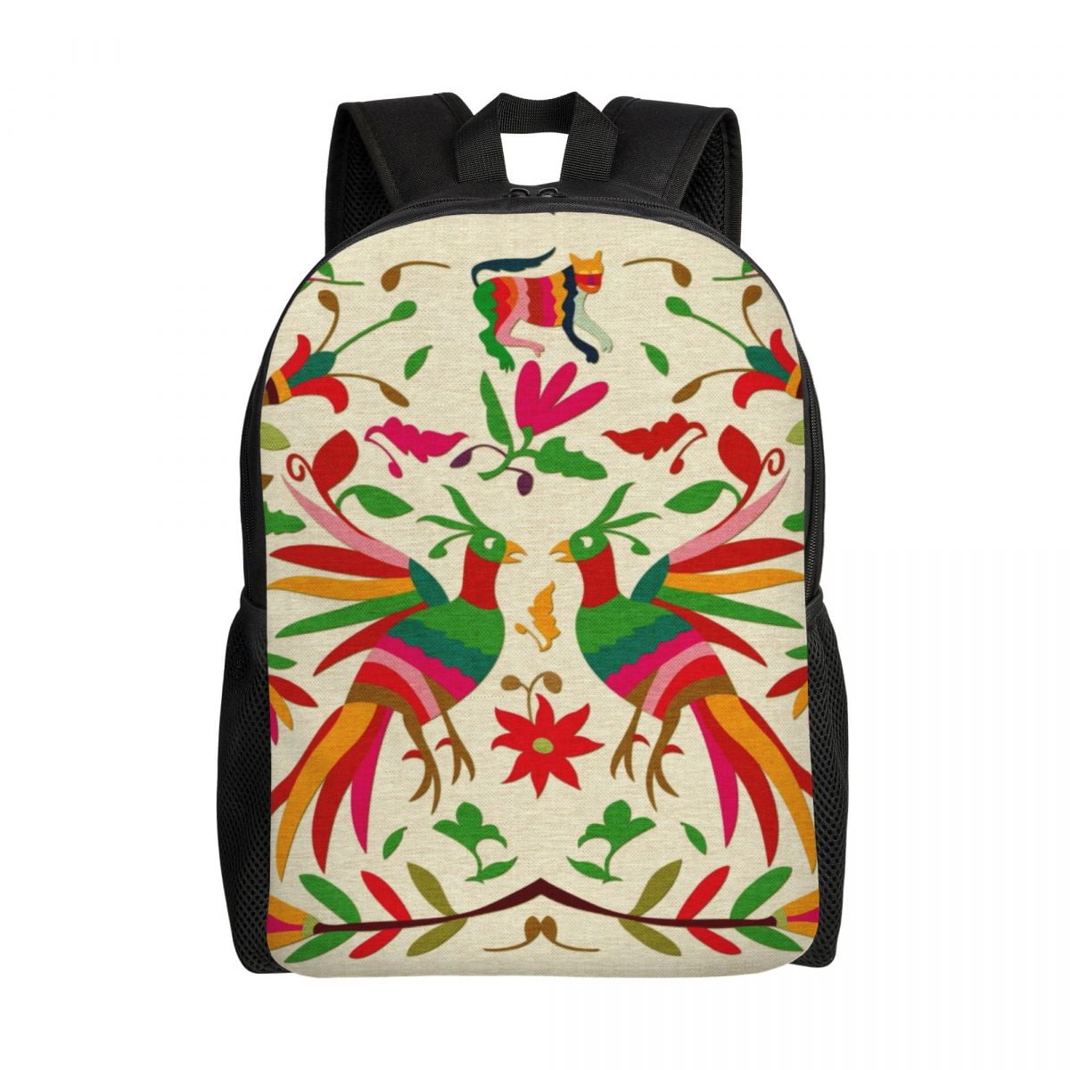Customized Mexican Summer Floral Blue Backpacks College Students ...