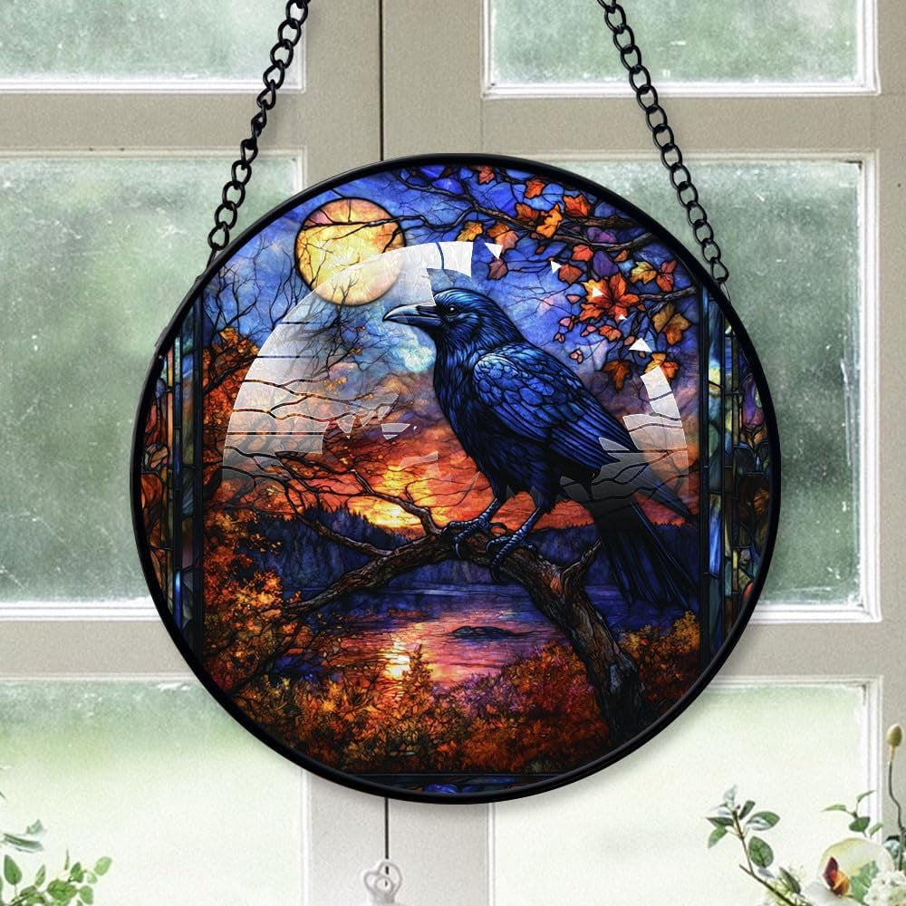 Customized Midnight Crow Stained Glass, Midnight Crow Suncatchers ...