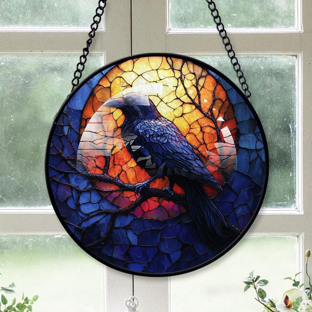 Customized Midnight Crow Stained Glass, Midnight Crow Suncatchers ...