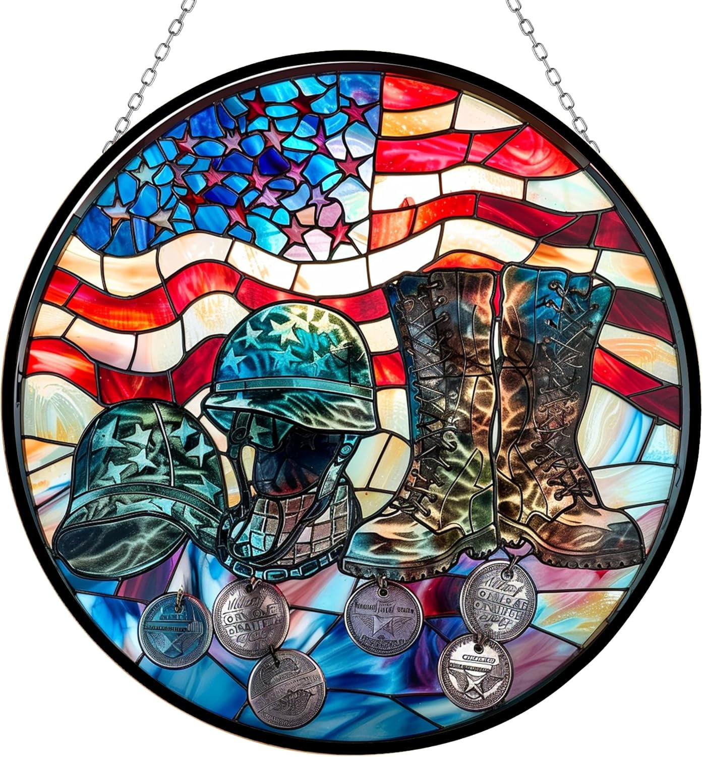 Customized Military Set Stained Glass Suncather Window Hangings ...
