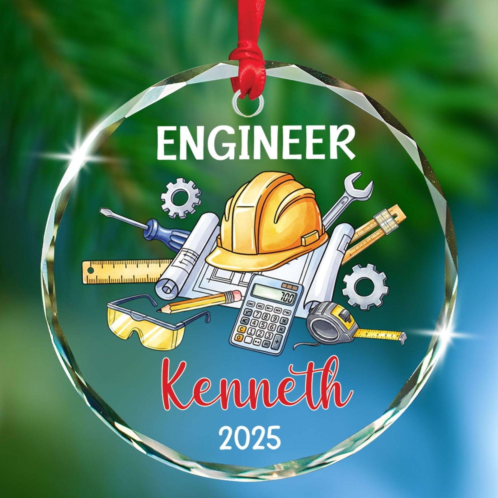 Customized Name Engineer Keepsake Decor, Engineer Christmas Ornament ...