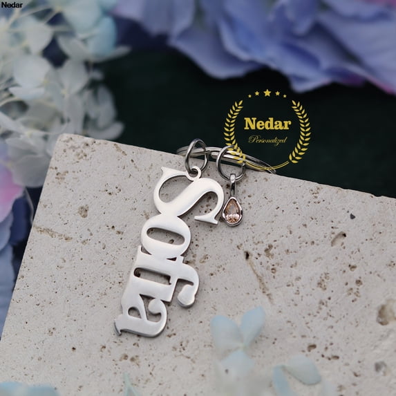 Customized Name Stainless Steel Engraved Letters Keyrings Friends ...