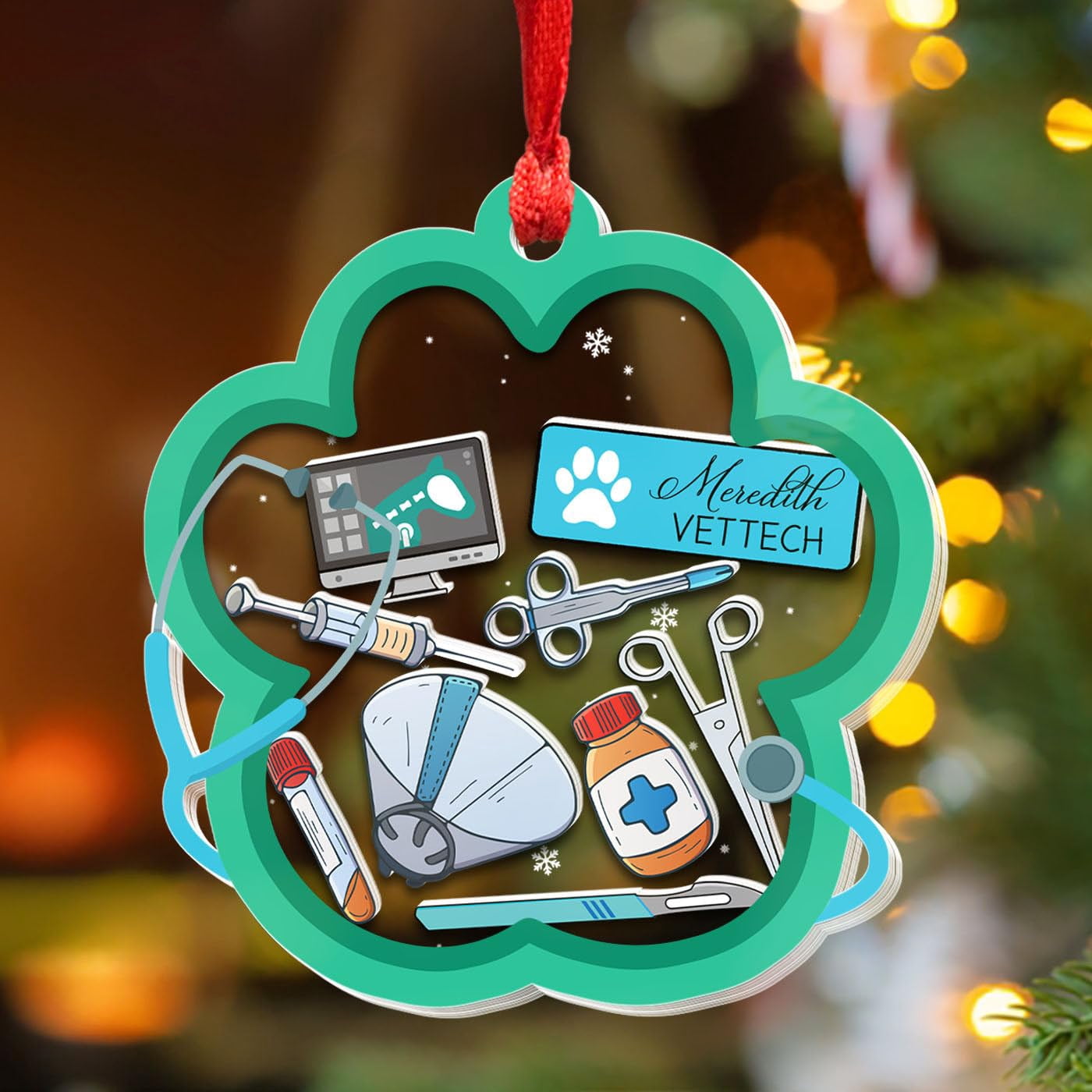 Customized Name Veterinarian Christmas Ornaments 2025, Personalized ...