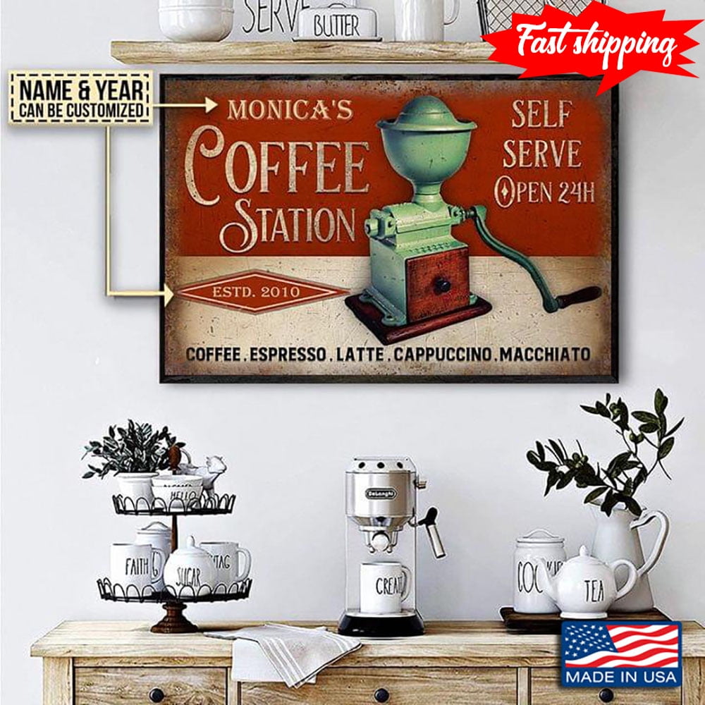 Customized Name & Year Coffee Station Self Serve Open 24H Coffee ...