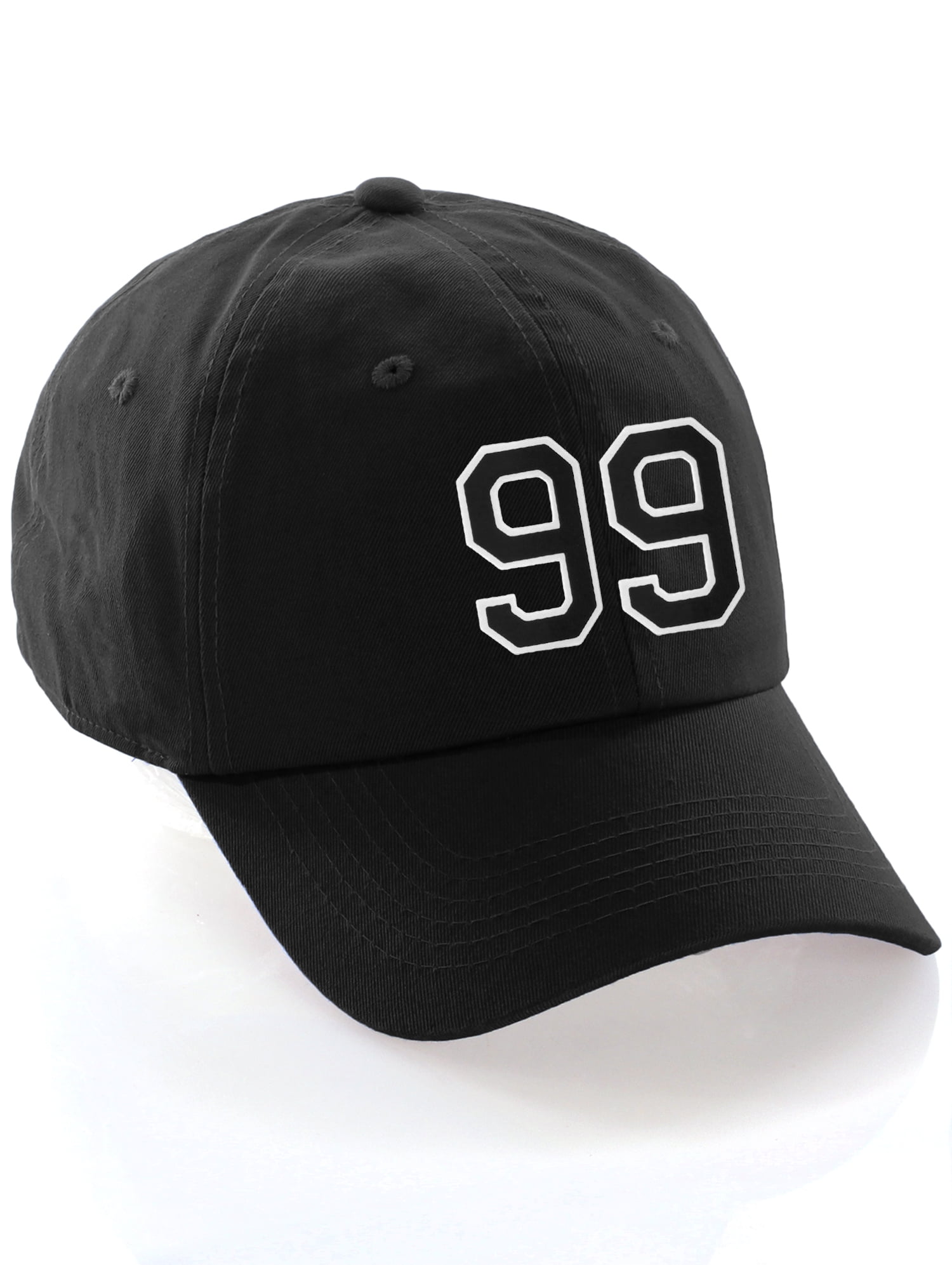 Customized Number Hat 00 to 99 Team Colors Baseball Cap, Black Hat ...