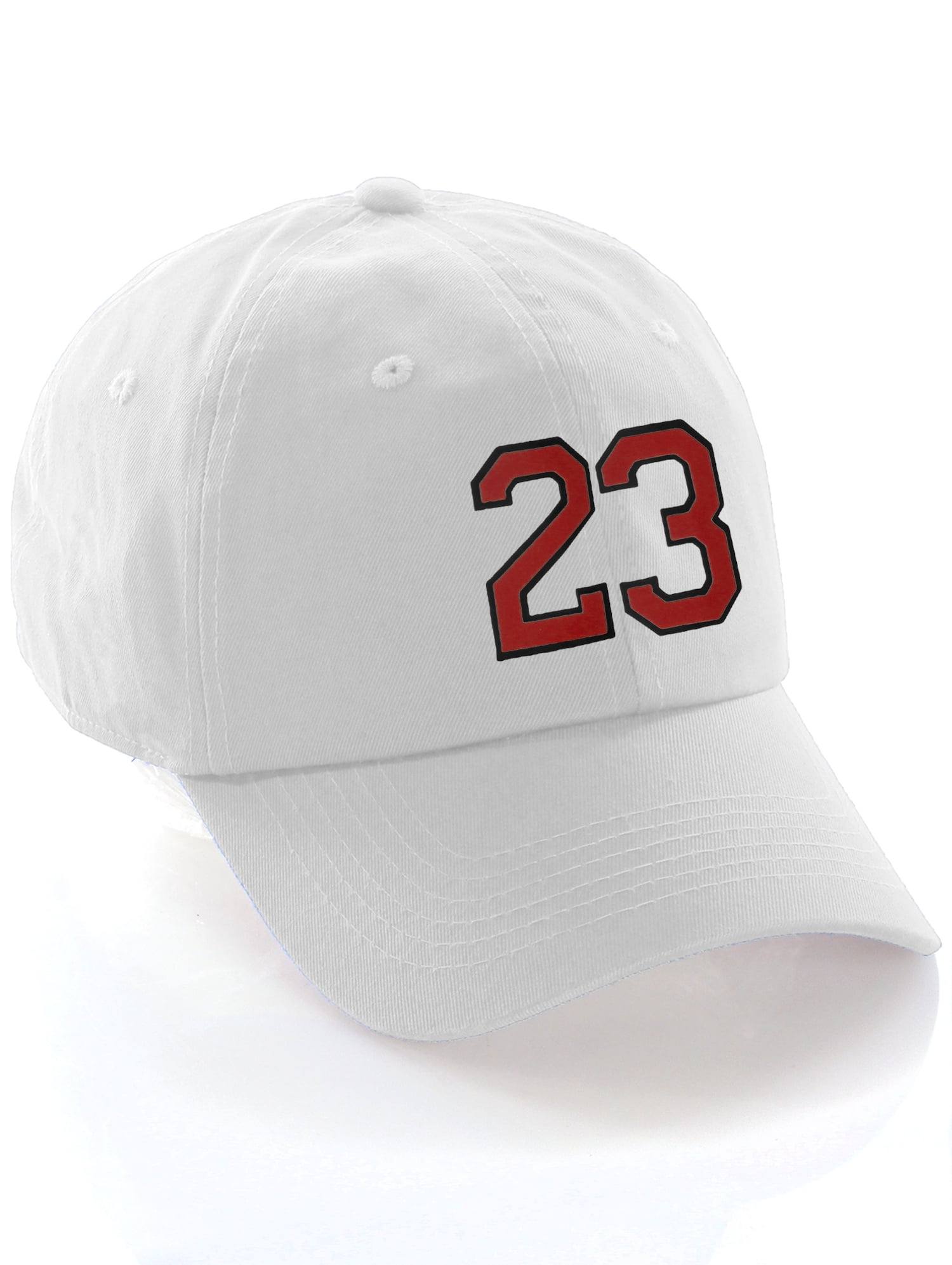 Customized Number Hat 00 to 99 Team Colors Baseball Cap, White Hat ...