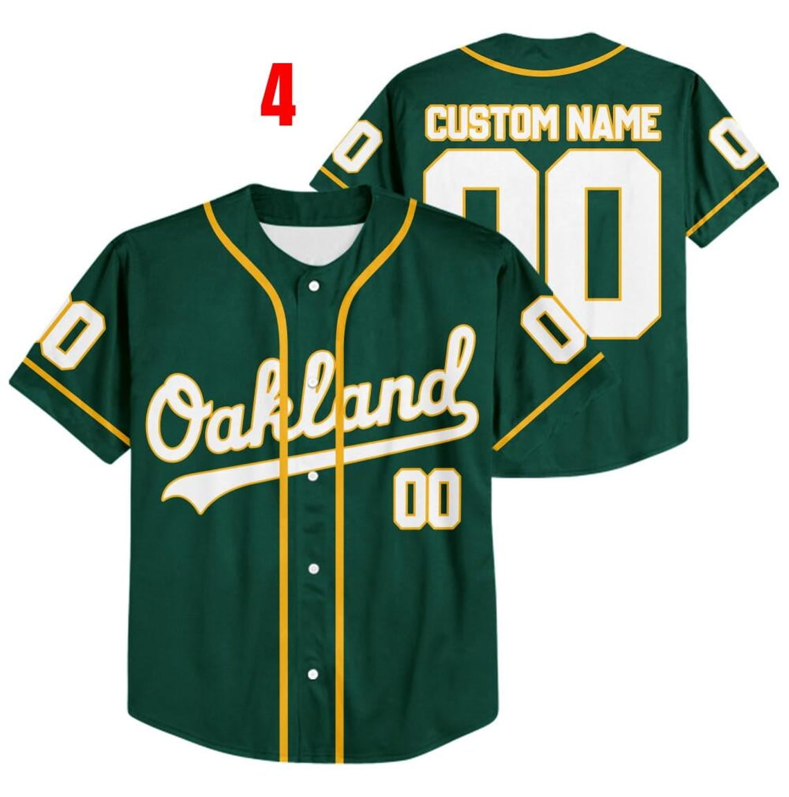 Customized Oakland Baseball Team Baseball Jersey, Personalized Name And ...
