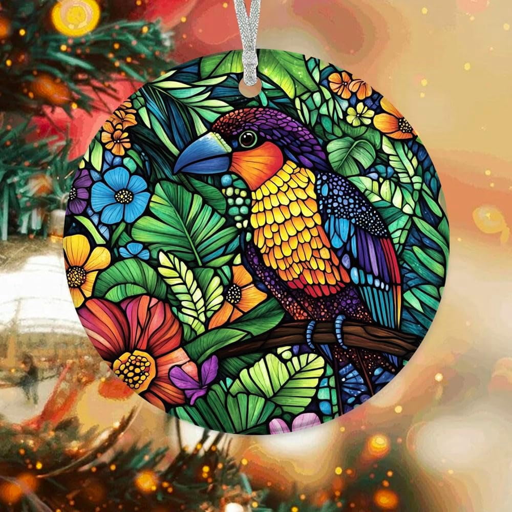 Customized Ornaments Folk Art Bird, Folk Art Bird Ornament, Folk Art ...
