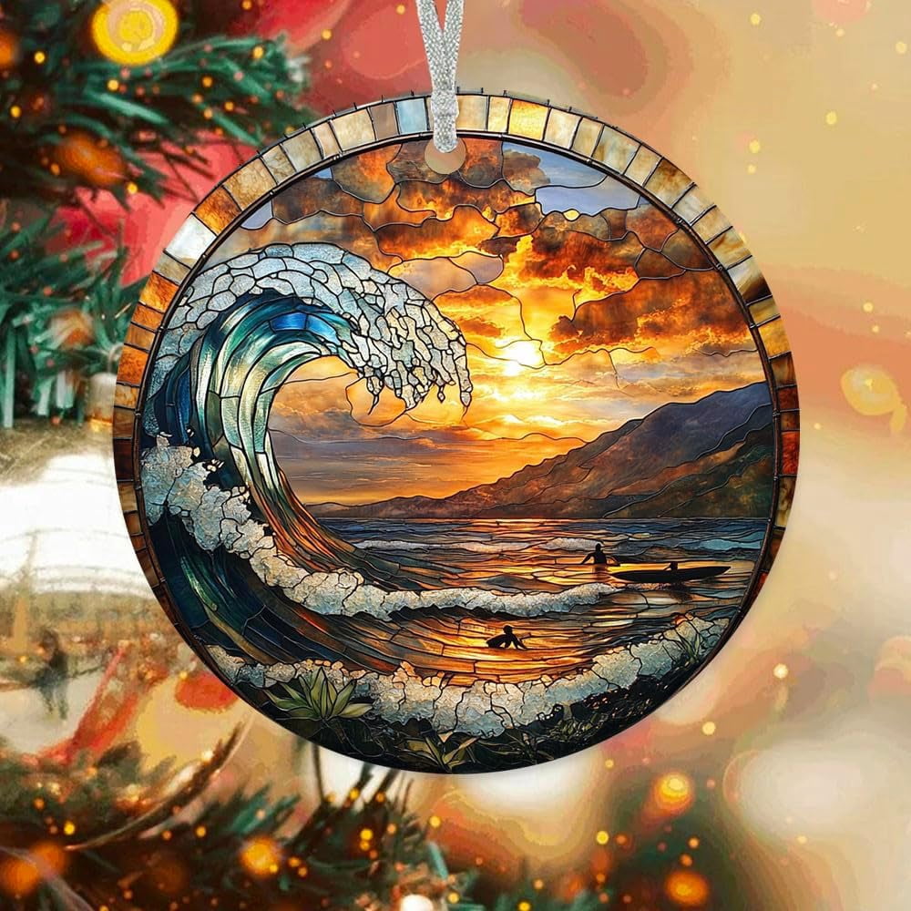 Customized Ornaments Ocean Waves, Ocean Waves Ornament, Ocean Waves ...