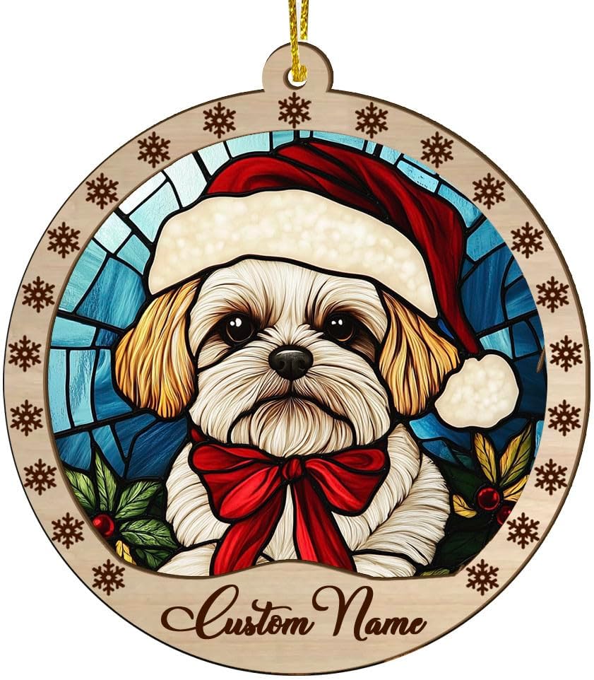 Customized Pekingese Dog Stained Glass Sun Catcher, Pekingese Dog ...