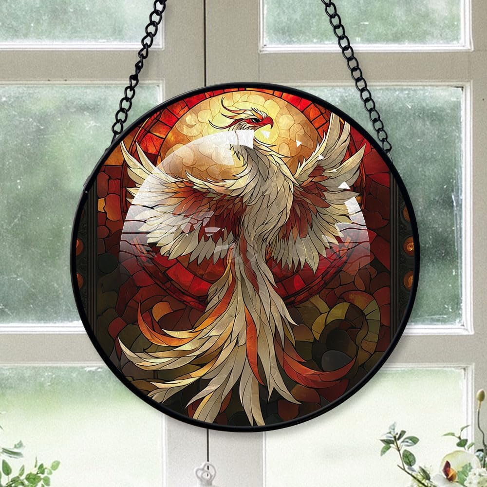 Customized Phoenix Stained Glass Window Hangings, Phoenix Colorful ...