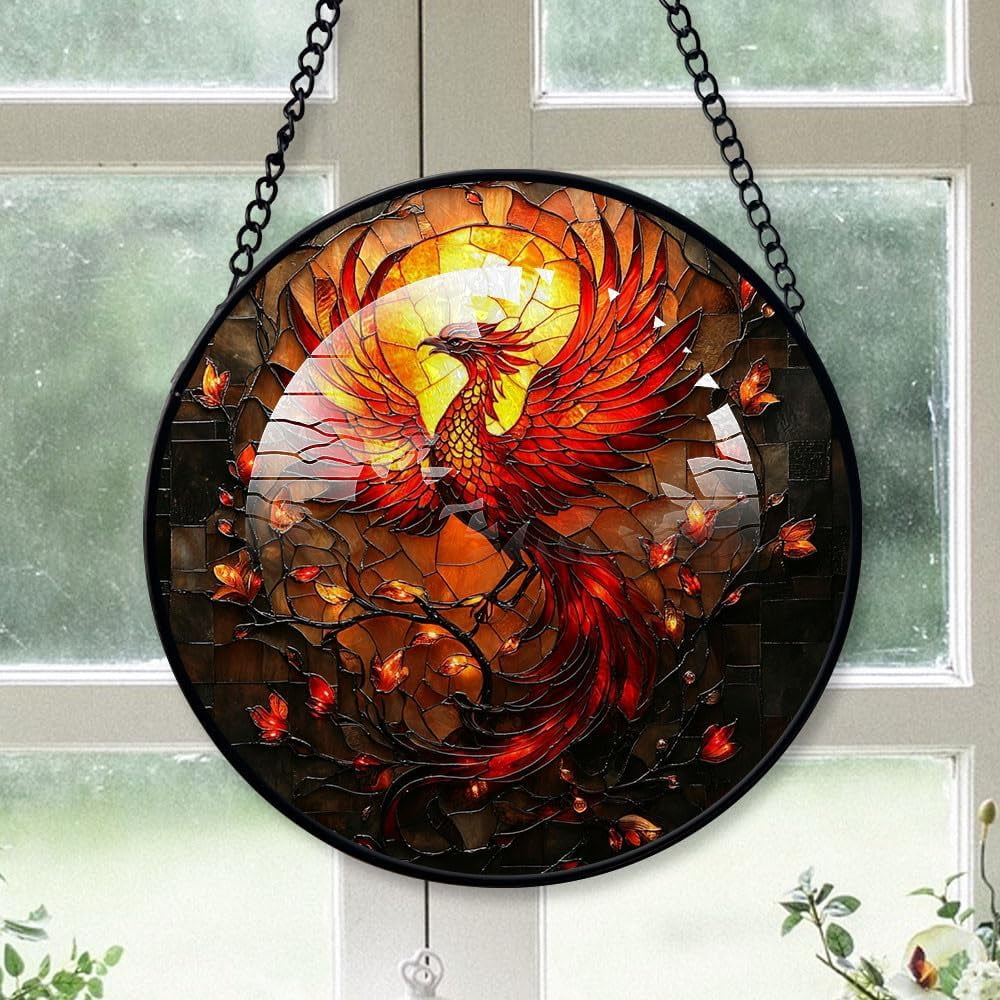 Customized Phoenix Suncatcher Stained Glass, Phoenix Gifts for Women ...